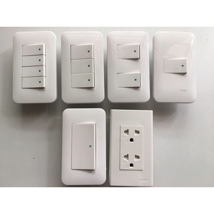SCHNEIDER light switch 1 2 3 4 gang duplex universal outlet w/ shutter ...