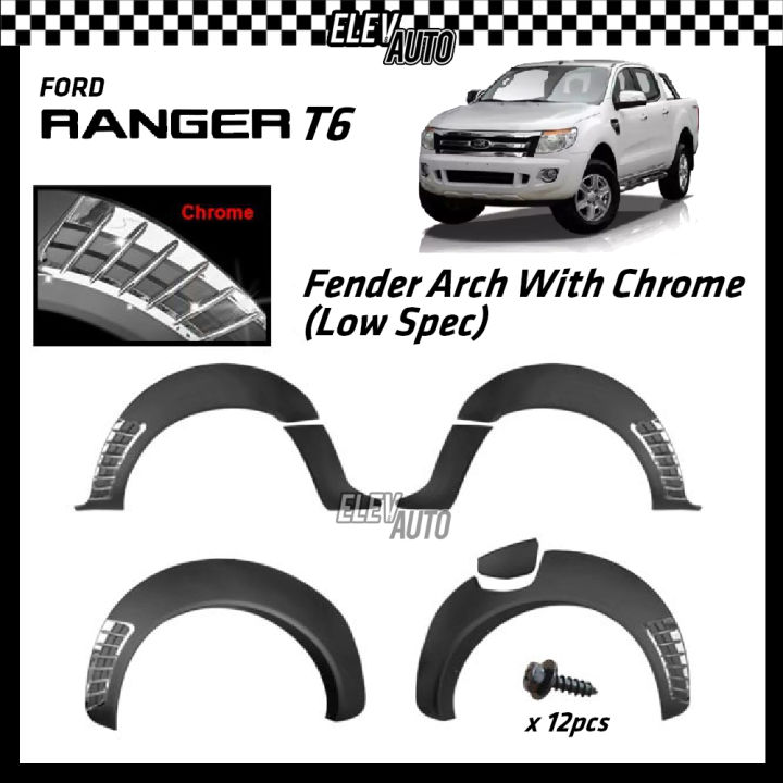 Ford Ranger T6 Fender Arch With Chrome Diffuser Low Spec (7 pcs/set ...