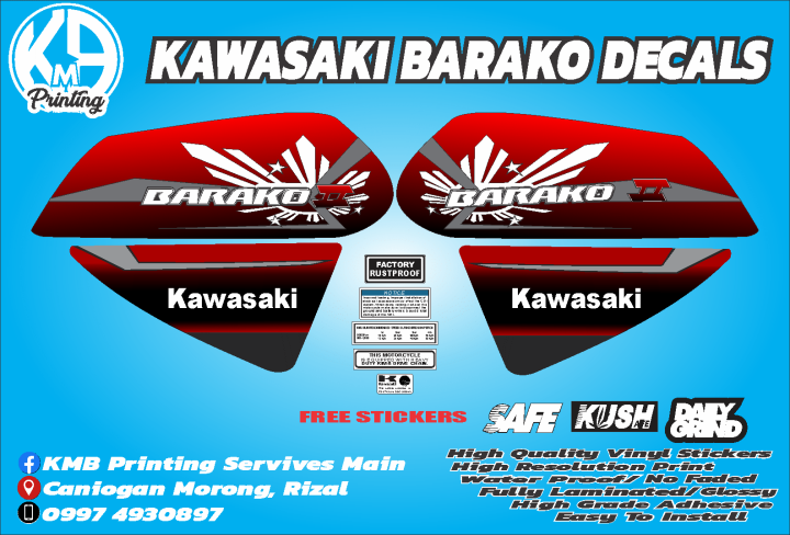 Kawasaki Barako 2018-2019 model sticker decals | Lazada PH