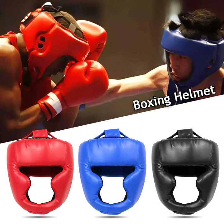 Calistouk Full-covered Pu Boxing Helmet Kids Adults Muay Thai Training ...
