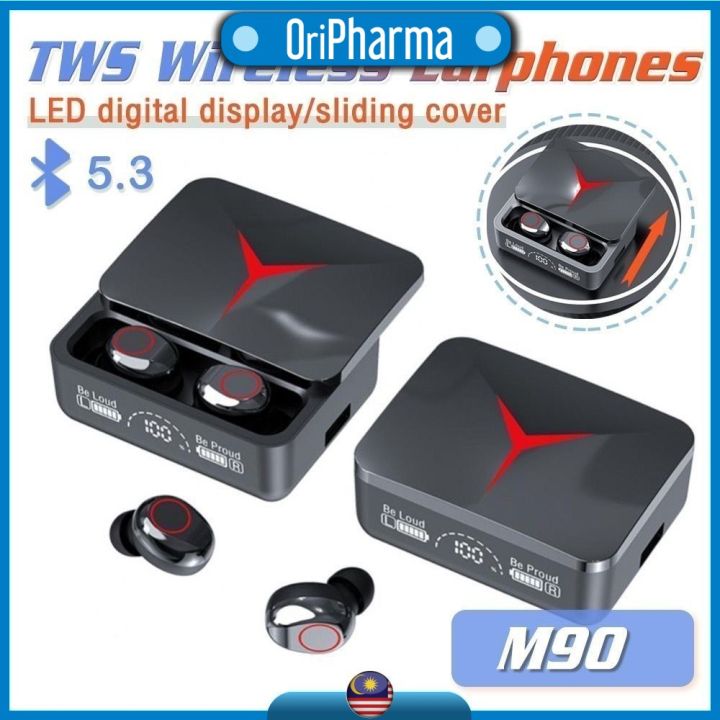 M90 Wireless Bluetooth Earphones LED Digital Display Sport Gaming ...