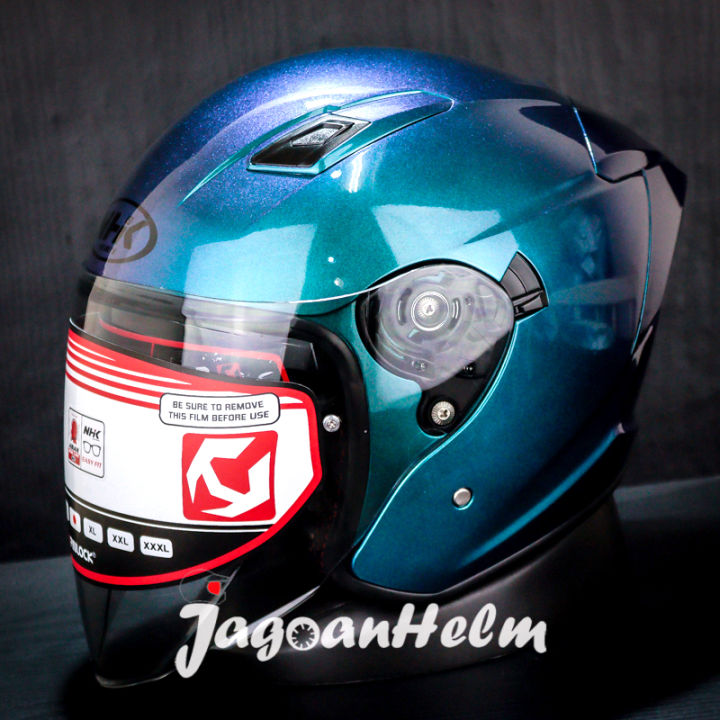 NHK HELM S1 GP PRO CHAMELEON SOLID | BLUE GREEN | GPPRO DOUBLE VISOR ...