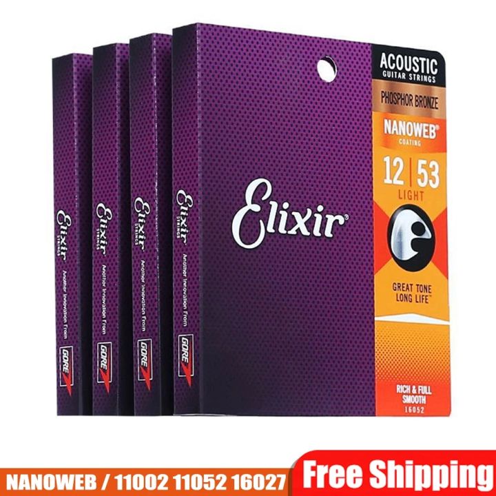 Elixir 16052 Strings Phosphor Bronze Acoustic Guitar Strings with ...