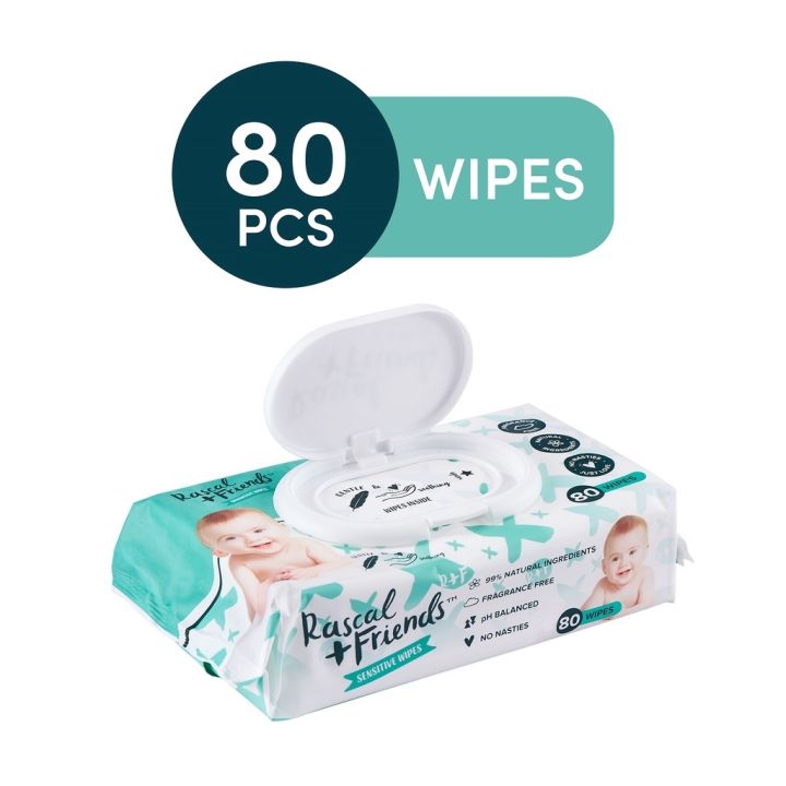 Rascal Friends Sensitive Baby Wipes 80 Sheets | Lazada PH