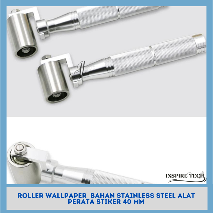 Roller Wallpaper Stainless Steel Alat Perata Stiker 40 MM | Lazada ...