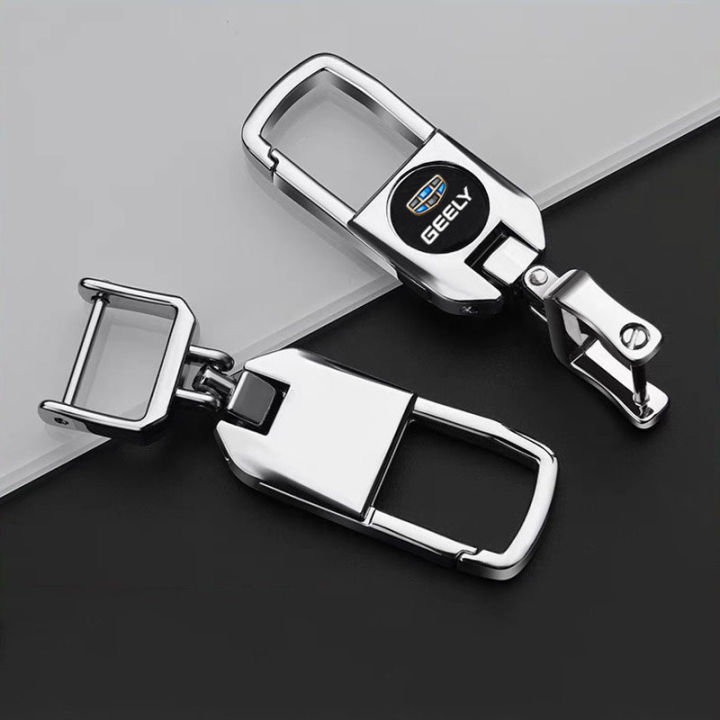 1 silver car keychain personality creative anti-lost high-end car key ...