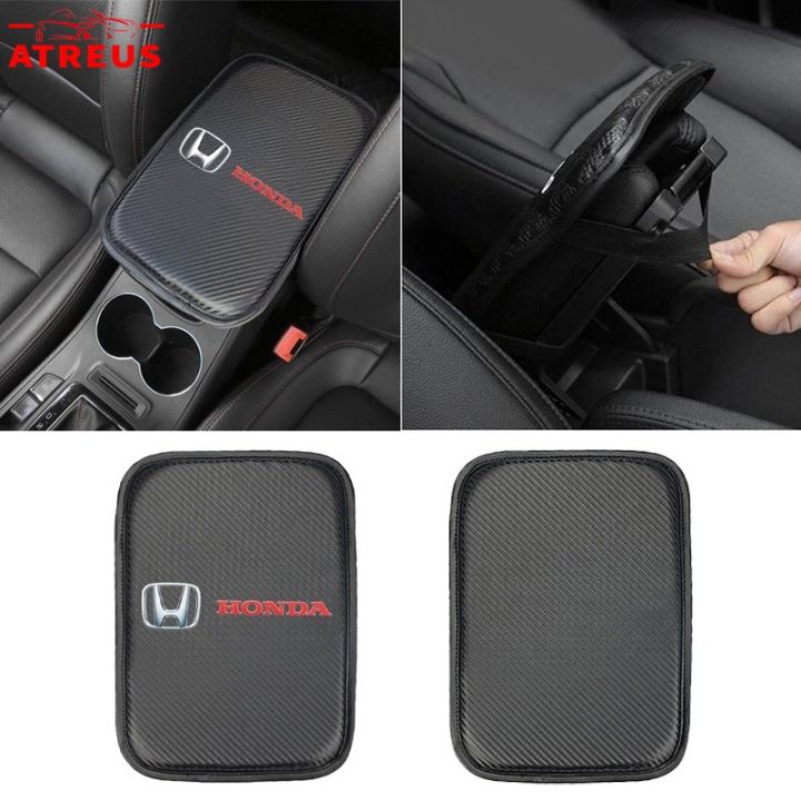 Armrest Pad Carbon Fiber Protector Auto Center Console Storage Cushion ...
