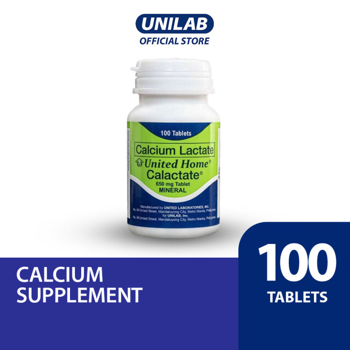 United Home Calactate 650Mg 100 Tablets (Calcium Supplements for ...