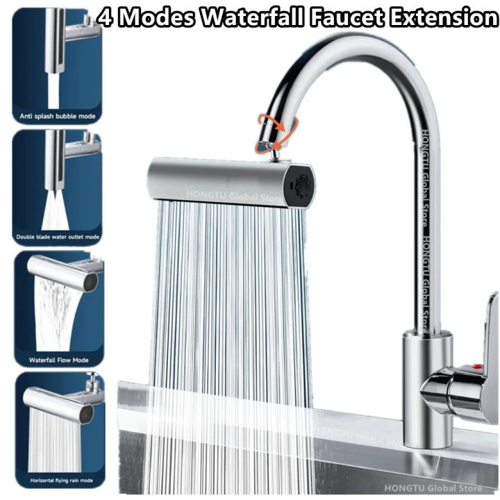 Waterfall Kitchen Faucet 4 Modes Multifunctional ABS Kitchen Faucet ...
