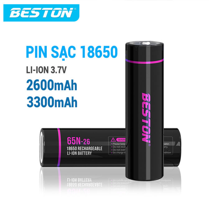 Pin Sạc 18650 3300mAh Beston Dung Lượng Thực (Đầu nhọn, đầu bằng) cho ...