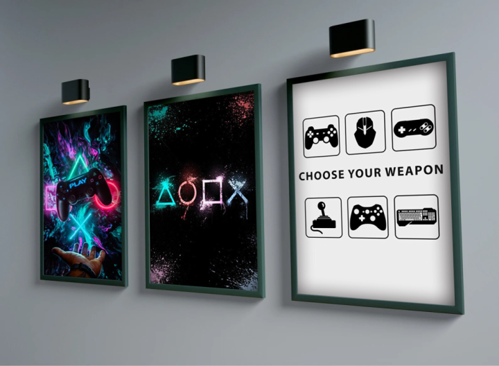 Gamer Room Poster, Gamer Themed Decoration, Canvas Painting, Game ...