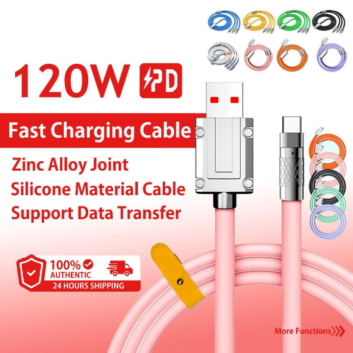 120W Original Fast Charging Cable for Android Liquid Silicone USB Cable ...
