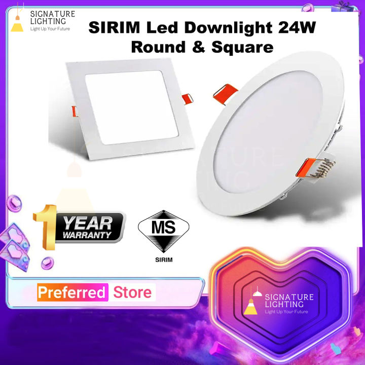 【SIRIM】 Led Downlight 24w Round Square / Bulat Petak 8inch recessed ...