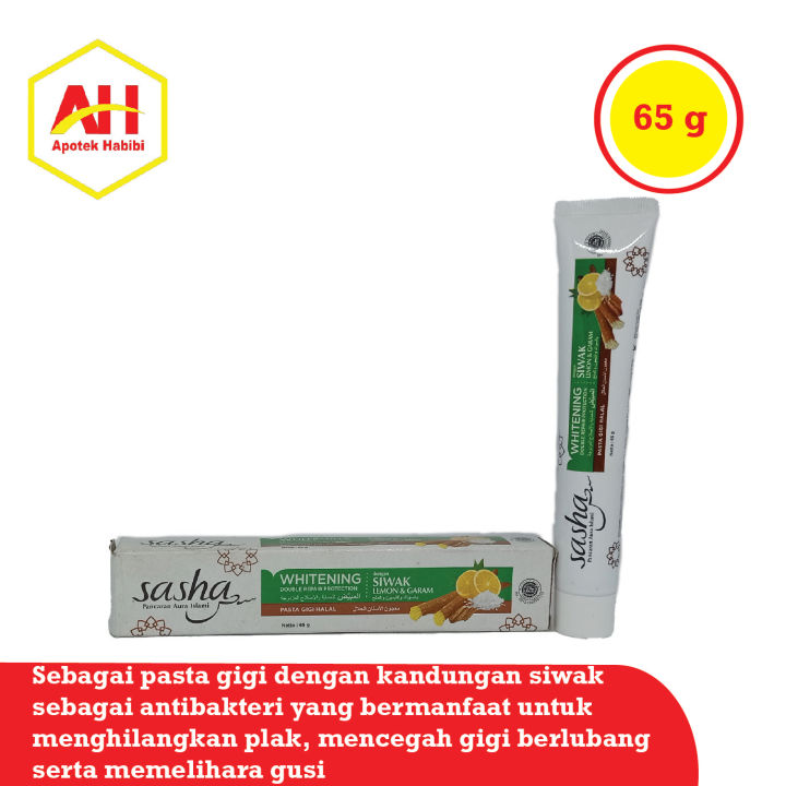 Sasha Whitening Siwak Lemon & Garam Pasta Gigi Halal 65 gr Sasa Pasta ...