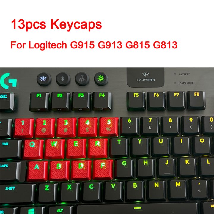 13Pcs Texture Tactility Backlit เปลี่ยน Keycaps สำหรับ Logitech G813 ...