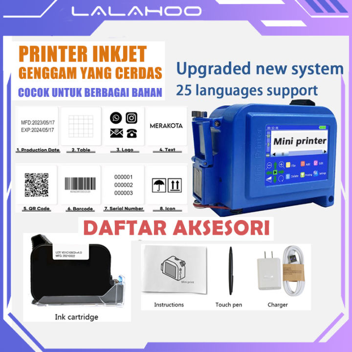 Printer inkjet Cekung Genggam Mini Portable Mesin Expiry cetak Barcode ...