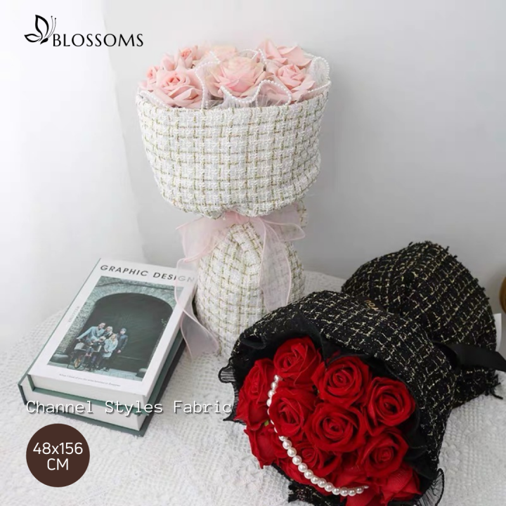 [MY Ready Stock] Channel Fabric Linen Fabric Wrapping Fabric Bouquet ...