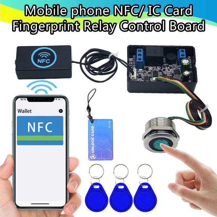 Mobile Phone NFC Induction Relay Module DC10V-120V Fingerprint Access ...