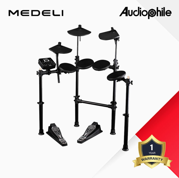 Medeli DD401 - Digital Drum Kit with 4 Drum Pads, 3 Cymbal Pads, and 2 ...