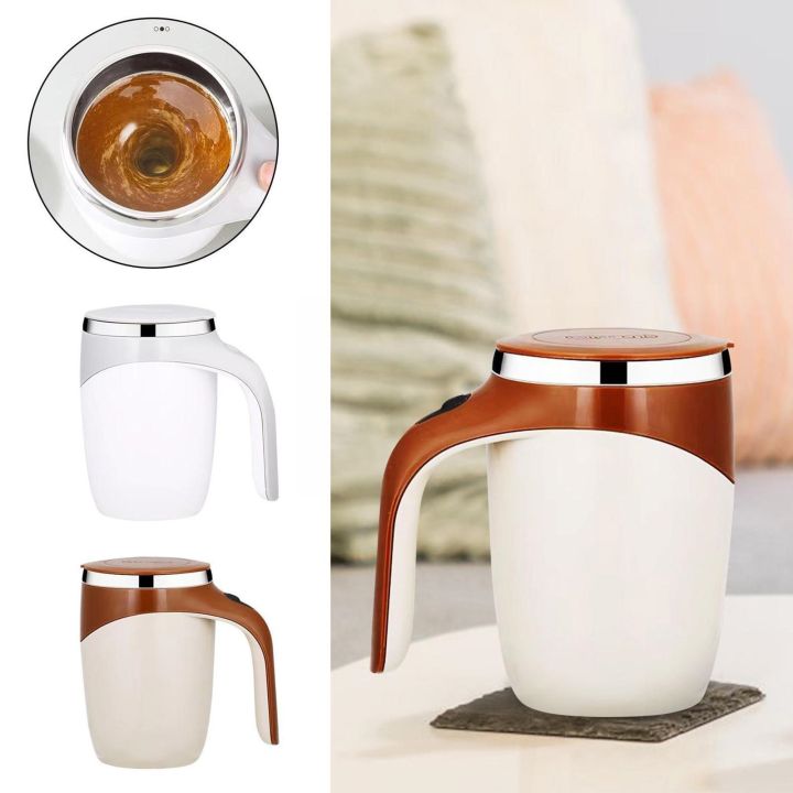 《Lion heart》 380ml Self Stirring Magnetic Coffee Mug Steel Cup Lazy ...