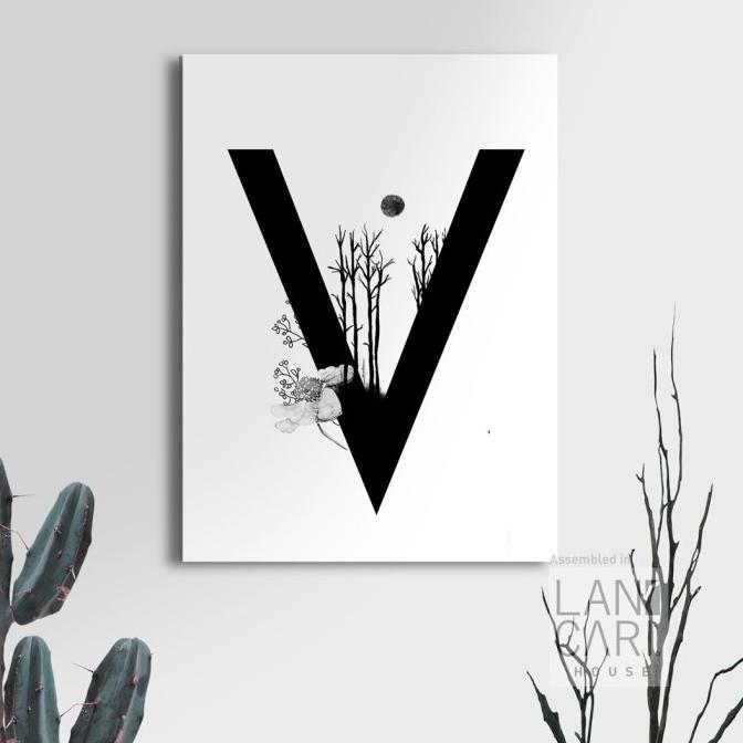 DEKORASI INISIAL NAMA HURUF V KANTOR OFFICE MINIMALIS FRAMELESS WALL ...