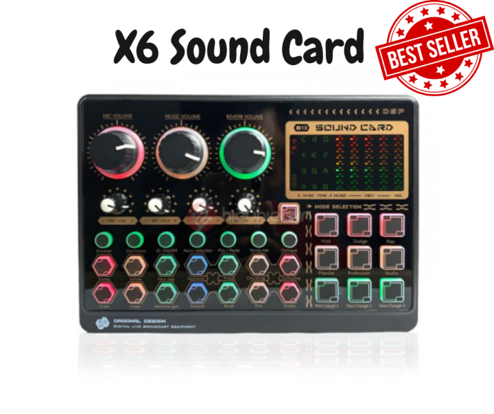 X6 Mobile Live Sound Card x6 Upgraded Mini Sound Card Set Mobile Phone ...