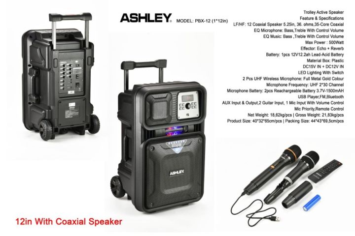 SPEAKER PORTABLE ASHLEY PBX12 PBX 12 ORIGINAL | Lazada Indonesia