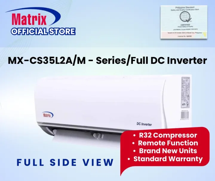 Matrix Aircon Shop PH - MX-CS35L2A M Series 1.5HP FULL DC Inverter ...