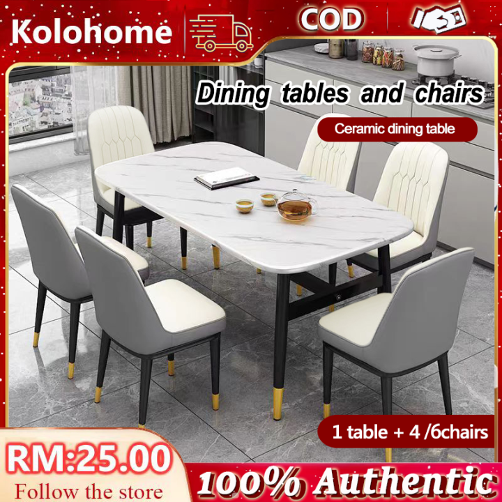 Sintered Stone Table Set Dining 1 Table+4/6 chairs/Butterfly Chair ...