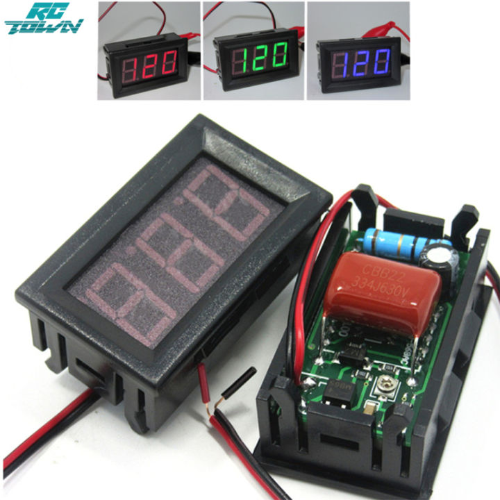 AC 220V 2-wire Voltage Meter Head LED Digital Voltmeter with Reverse ...