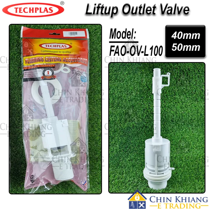 Techplas OV-L100 Lift Up Outlet Cistern Valve 40mm or 50mm (No Handle ...