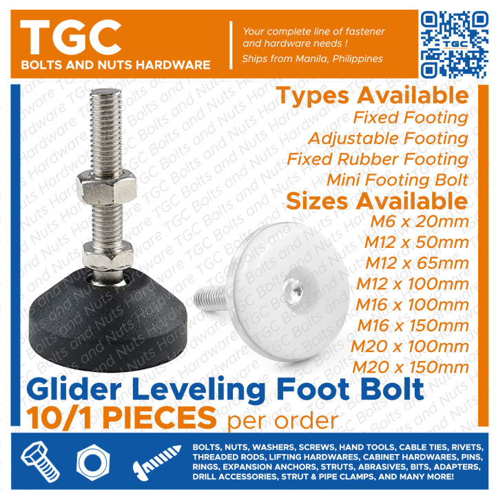 TGC 10/1PC M12 M16 M20 Glider / Furniture Leveler / Leveling Feet ...