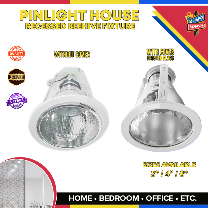 Pinlight Recessed Housing Beehive / LED E27 Fixture / Frosted Glass ...