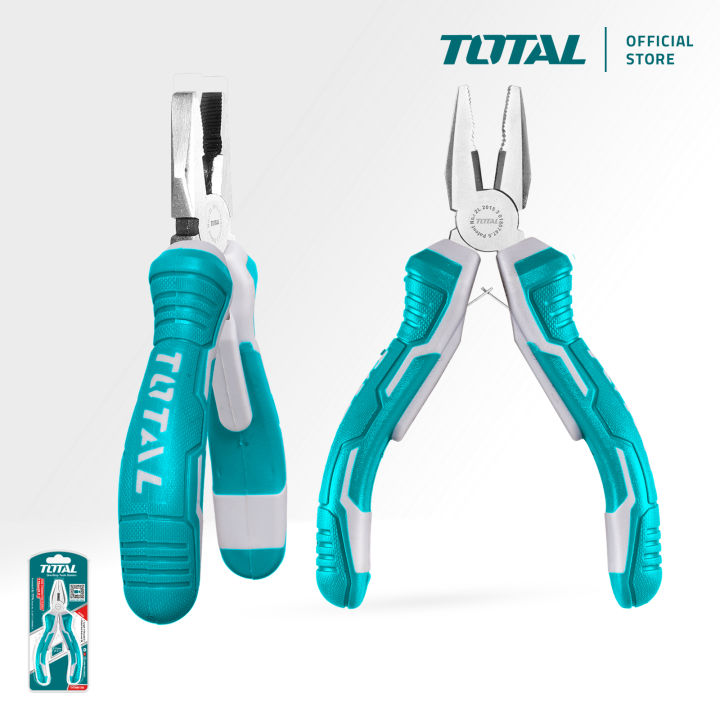 TOTAL Mini Combination Pliers (4.5"), Polished Steel w/ Anti-rust Oil ...
