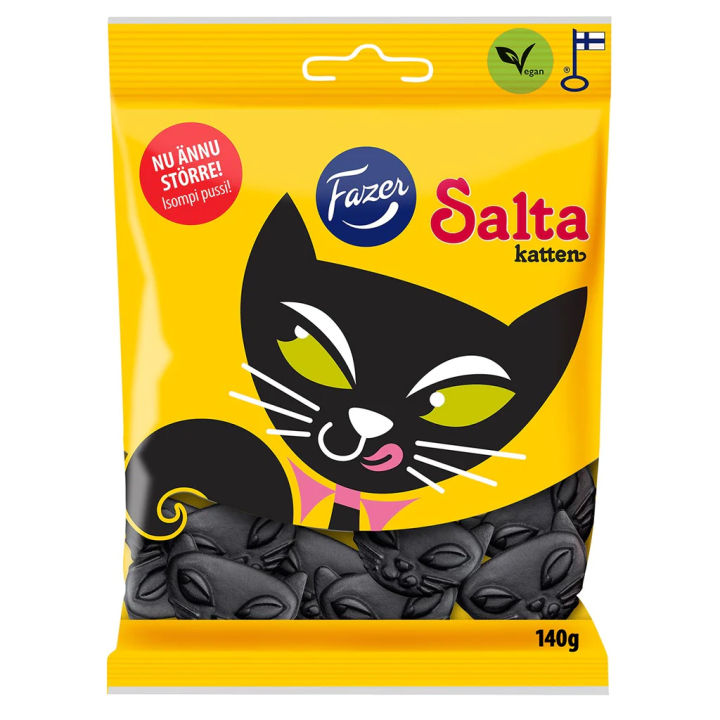 Fazer Salta Katten 140g Salty Licorice Candy / Lakrids Lakrtis Lakritsi ...