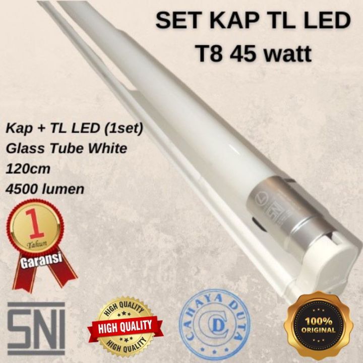 Set Kap Lampu TL LED 45W T8 120cm | Lazada Indonesia