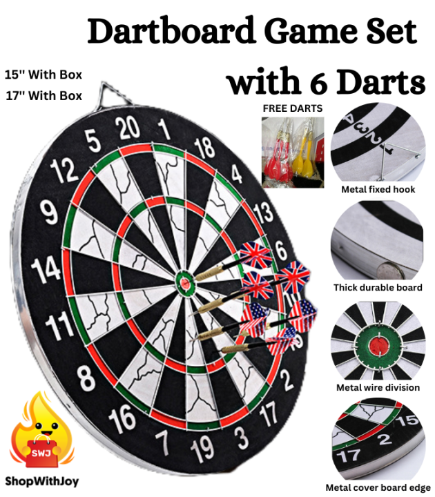 【ShopWithJoy】 17 inch Dart Board Dartboard Electronic With 6 Darts ...