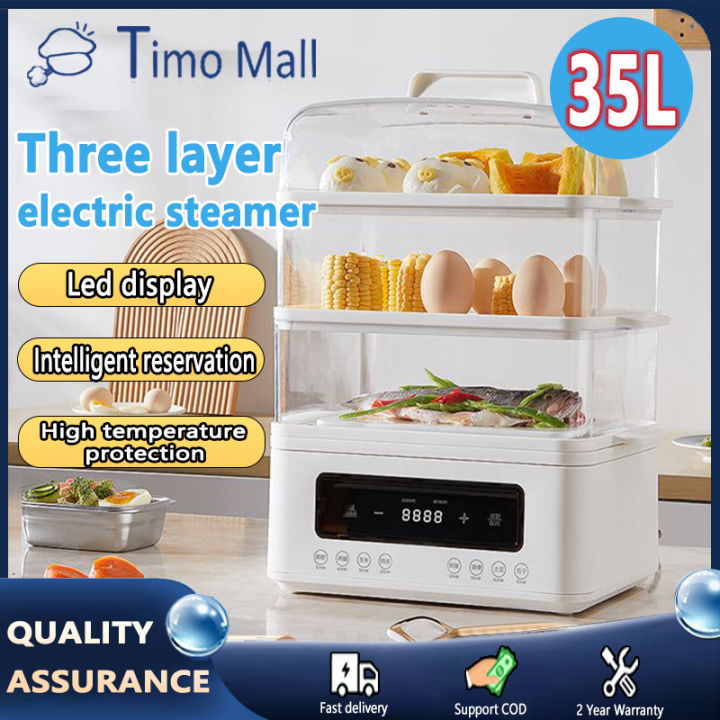 Intelligent three-layer electric steamer 30L large capacity / timing ...