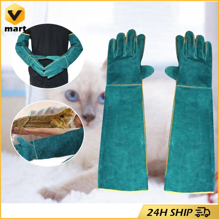 Pet Anti-Bite Safety Gloves Beekeeping Gloves Ultra Long Leather Anti ...