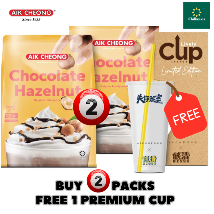 AIK CHEONG [ TWIN PACK PROMO - FREE 1 PREMIUM CUP ] CAFE ART CHOCOLATE ...