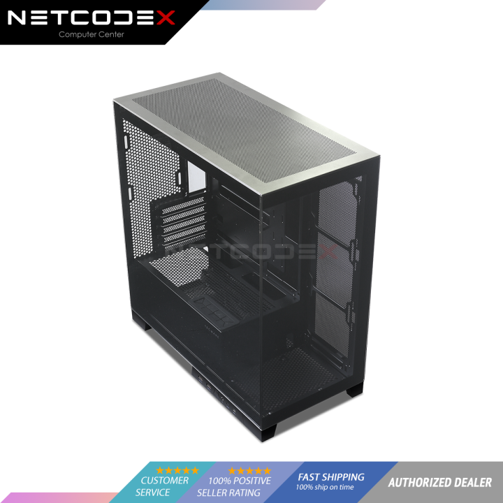 Tecware VX90M TG Dual Chamber USB-C Micro ATX Black Desktop Case ...