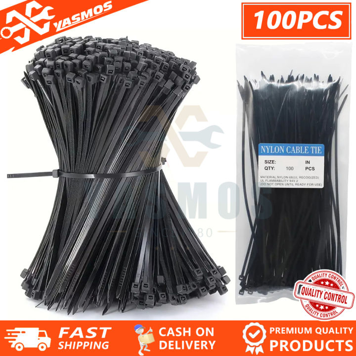 100PCS Heavy Duty Nylon Cable Zip Ties UV Resistant Multipurpose ...