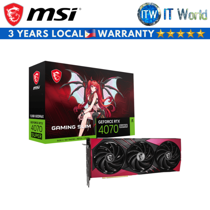 MSI GeForce RTX 4070 Super 12GB GDDR6X Gaming X SLIM MLG Graphics Card ...