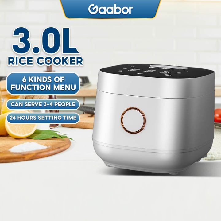 Gaabor Mulitfunctional Touchscreen 3 Liter Rice Cooker 6-function Menu ...