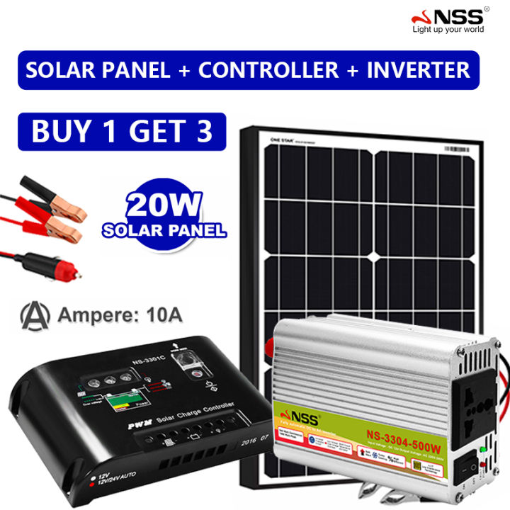 Solar Generator+500W Peak Power Inverter+20A Solar Charge Controller ...