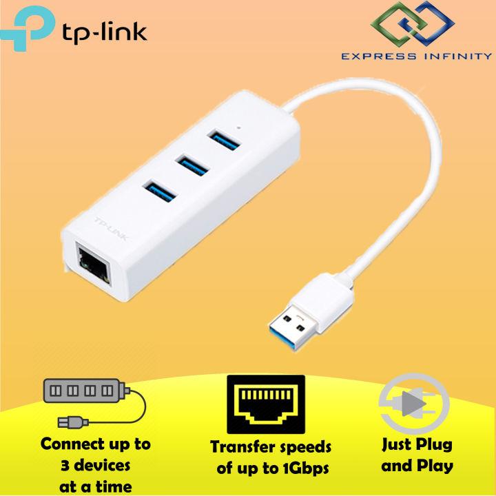 TP-LINK tplink UE330 USB 3.0 3-Port Hub & Gigabit Ethernet Adapter 2 in 1 USB Adapter | Lazada