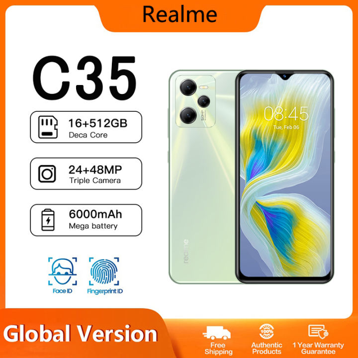 realme c35 16GB RAM 512GB ROM original Smartphone 5G 24+48MP AI Triple ...