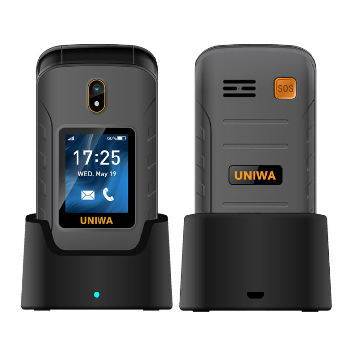 UNIWA V909T Big Push-Button 4G Flip Phone Dual Screen 0.3mp Camera FM ...