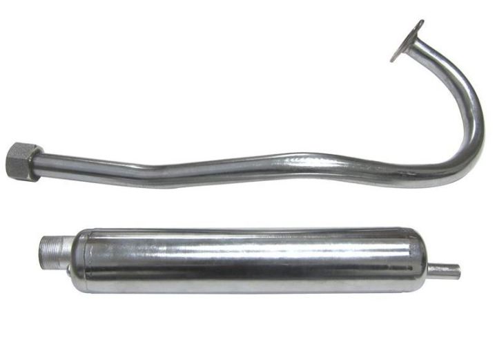 Long Silver Muffler Exhaust Pipe For 2 stroke motorized bicycle 49cc ...