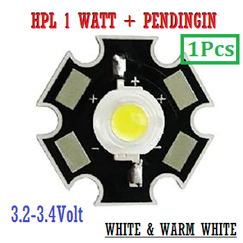 LED HPL 1 WATT PLUS PENDINGIN STAR PCB HIGH POWER LED SUPER BRIGHT ...